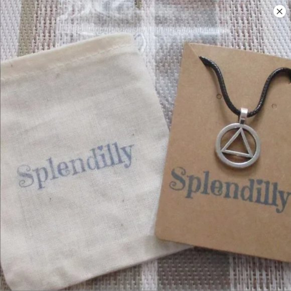 Splendilly | Jewelry | Alcoholics Anonymous Pendant Aa Necklace 8 ...